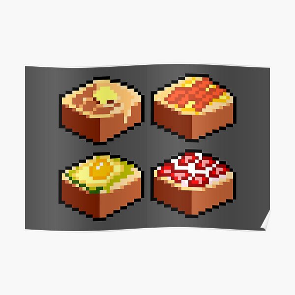 "I Love Toasts Pixel - Foodies" Poster for Sale by gambarin-art | Redbubble
