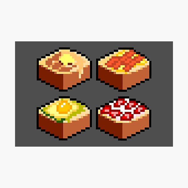 Lámina fotográfica «Me encantan las tostadas Pixel - Foodies» de ...