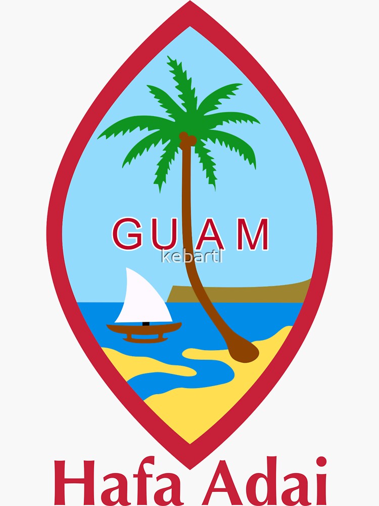 "Guam Seal- Hafa Adai Red" Sticker for Sale by kebartl | Redbubble