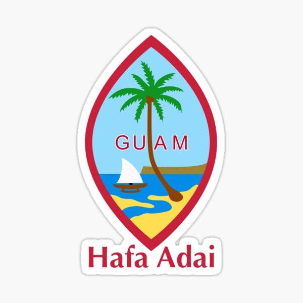 "Guam Seal- Hafa Adai Red" Sticker for Sale by kebartl | Redbubble