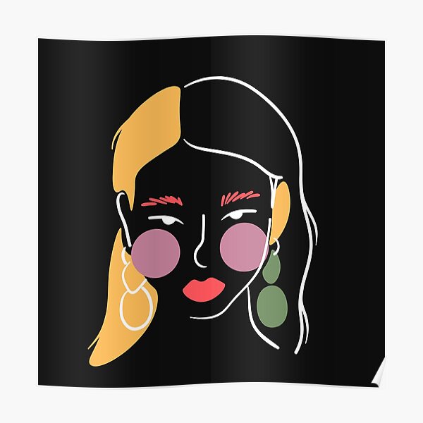"Sassy Abstract face" Poster for Sale by MsK28 | Redbubble