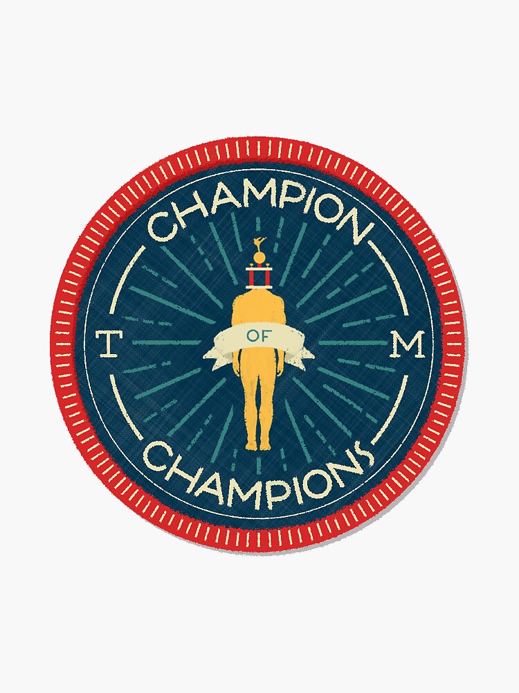 "Taskmaster Merit Badge: Champion of Champions" Sticker for Sale by ...