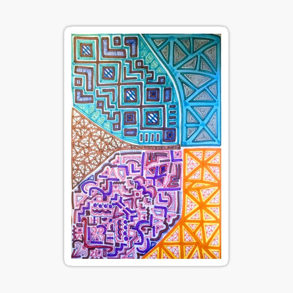 "Color Contrast ADHD Doodle" Sticker for Sale by -poetess- | Redbubble