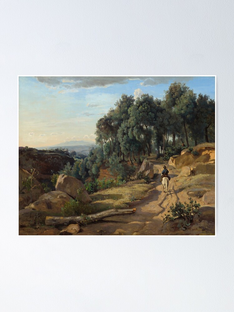 "A View near Volterra - Jean-Baptiste-Camille Corot" Poster for Sale by ...
