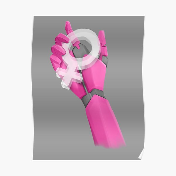 "women's equality day, robot hand carrying gender logo" Poster for Sale ...