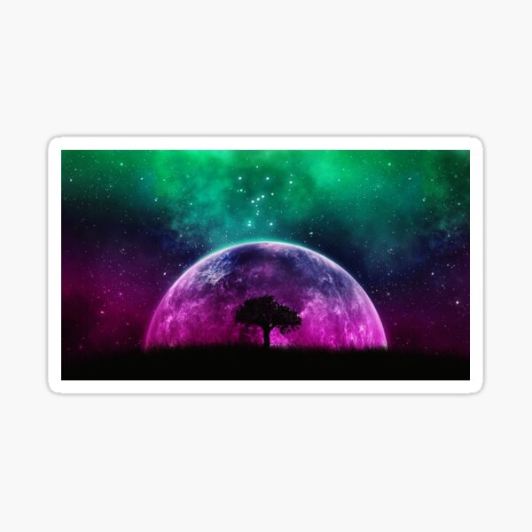 "Purple moon" Sticker for Sale by pnkpopcorn | Redbubble