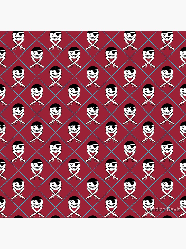 "Friendly Jolly Roger Diamond Pattern in Red and Black" Sticker by ...