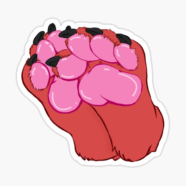 "Toe Beans - Red " Sticker by Blaudoge | Redbubble