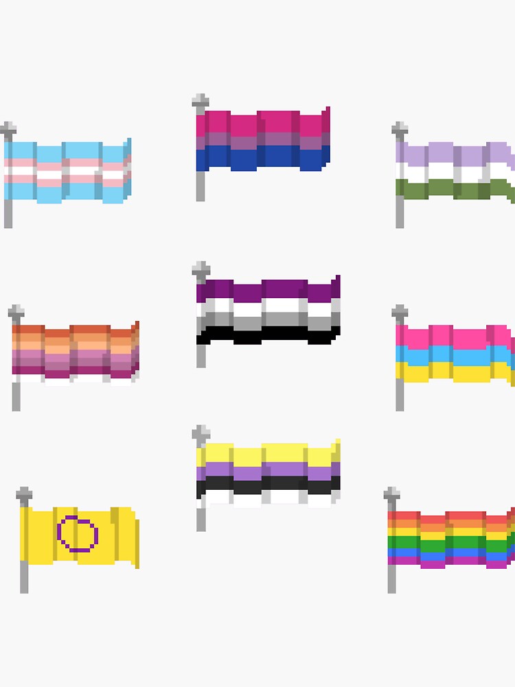 "Pixel Pride Flag Set" Sticker for Sale by happybunch | Redbubble