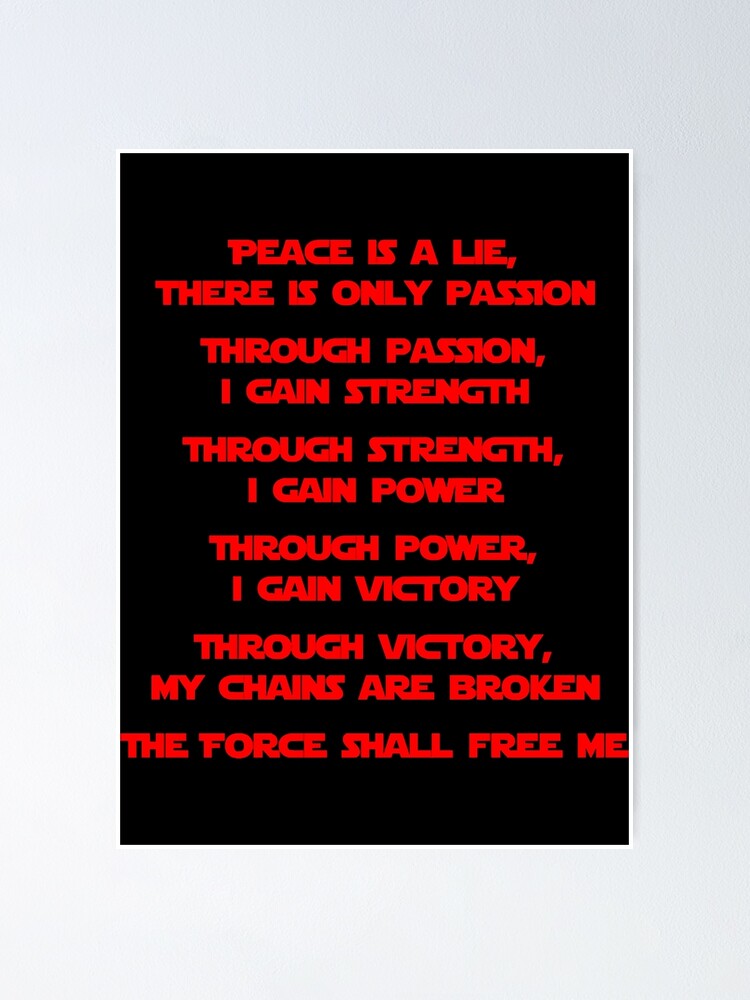 "The Sith Code " Poster for Sale by Axel1985 | Redbubble