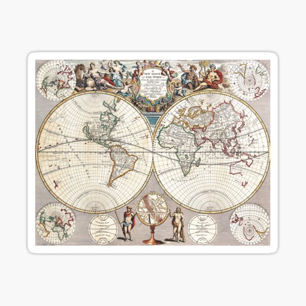"vintage World map" Sticker for Sale by ModernFaces | Redbubble