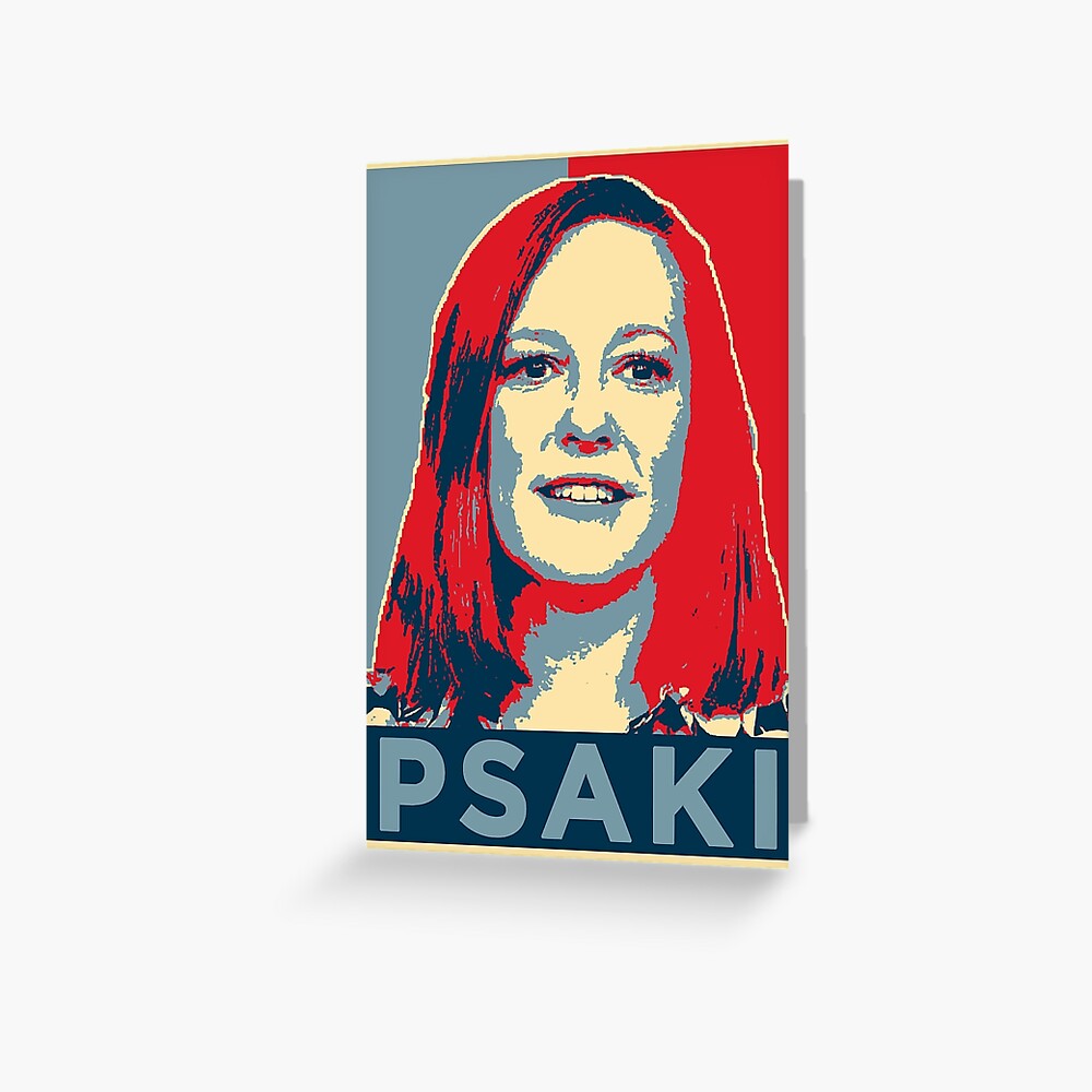 "Jen Psaki Poster" Greeting Card for Sale by EdithBastian | Redbubble