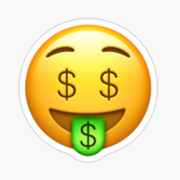 "Money Mouth Face Emoji" Sticker for Sale by Popular-Gifts | Redbubble