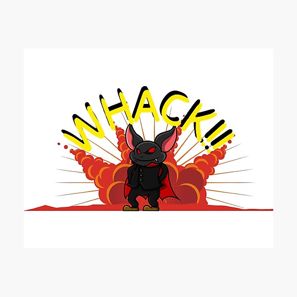 Lámina fotográfica «Whack Bat Sticker y camiseta - estilo de dibujos ...