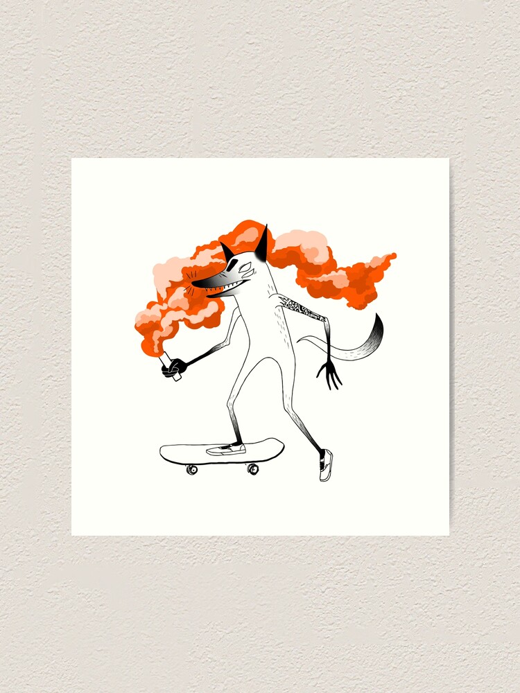 "Fox skateboarder" Art Print for Sale by anyavolk | Redbubble