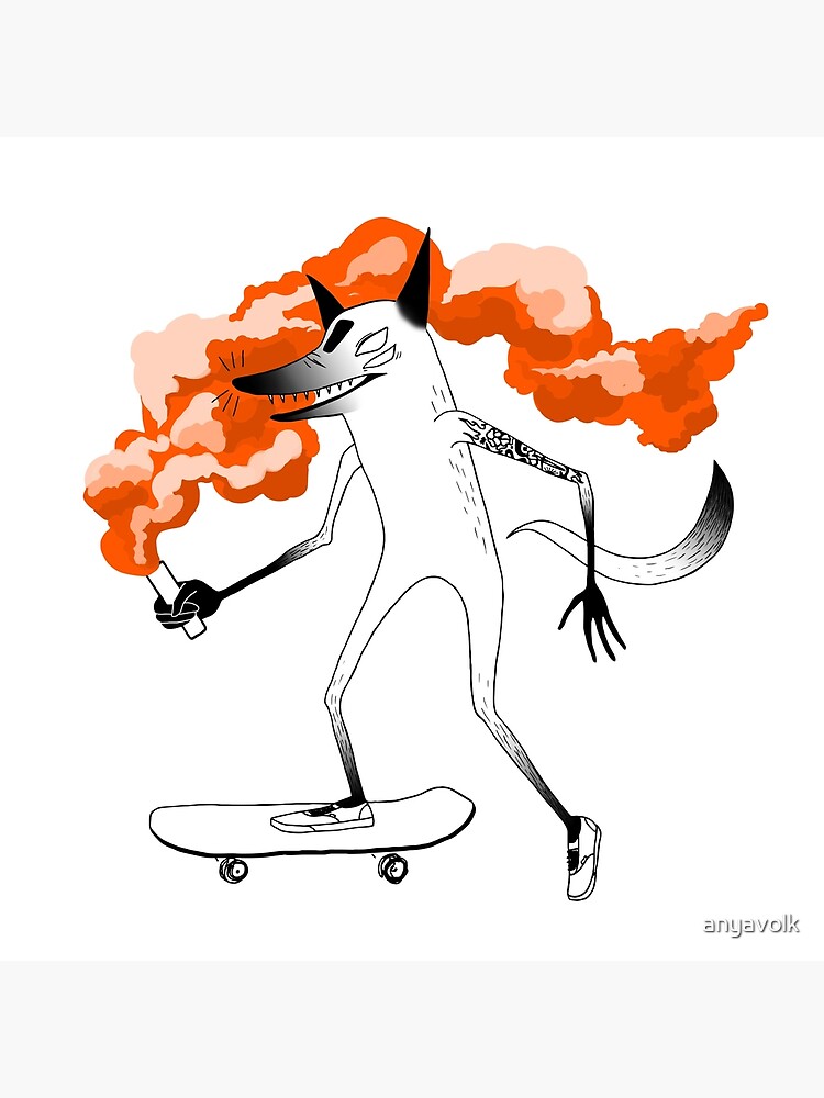 "Fox skateboarder" Art Print for Sale by anyavolk | Redbubble