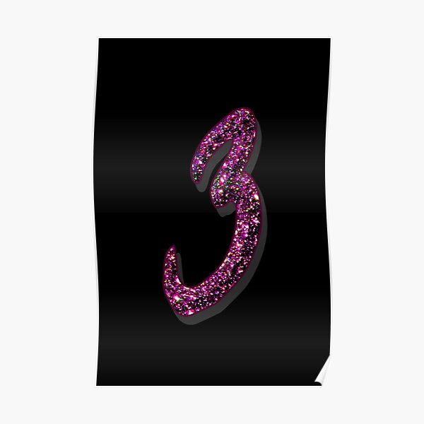 "Number three 3 gifts with date age birthday numbers" Poster by ...