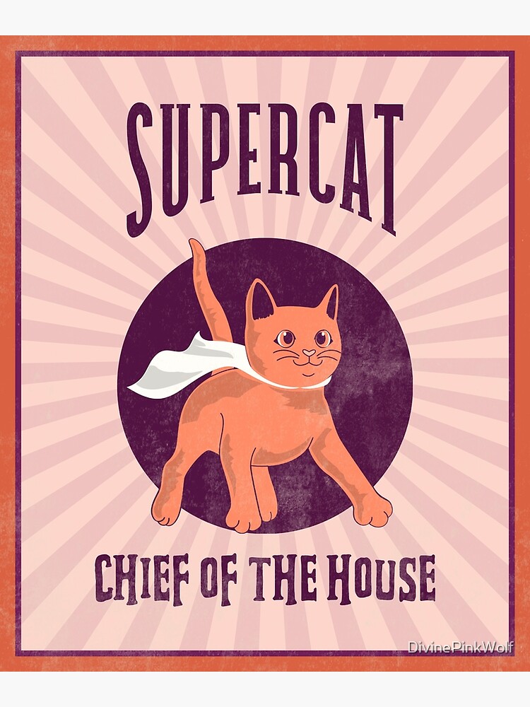 Póster «Gato. SUPER GATO. Jefe de la Casa. Gato retro. Amante de los ...