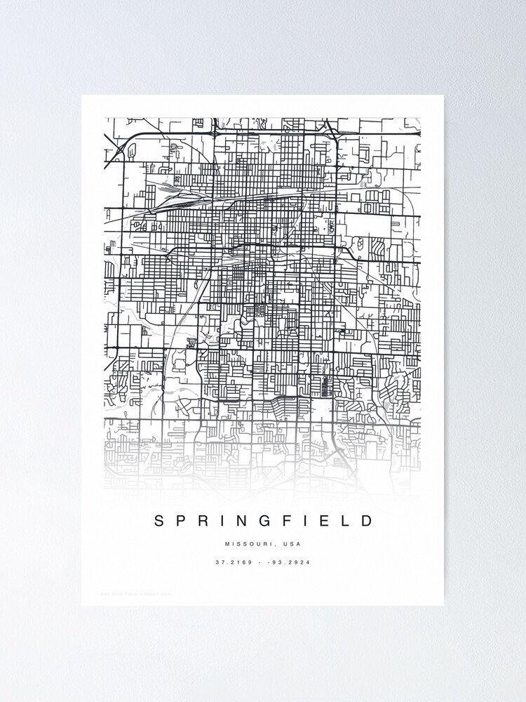 "Springfield, Missouri, USA Map Poster" Poster by TheZenSprout | Redbubble