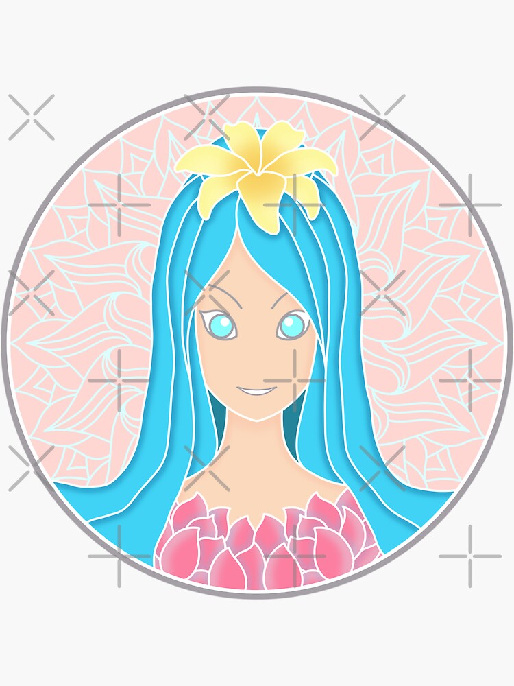 "Grown up girl doll in a dress of petals" Sticker for Sale by Cage1984 ...