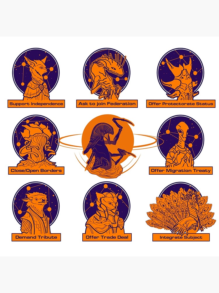 "Stellaris Races." Sticker for Sale by VanessaArtsCo | Redbubble