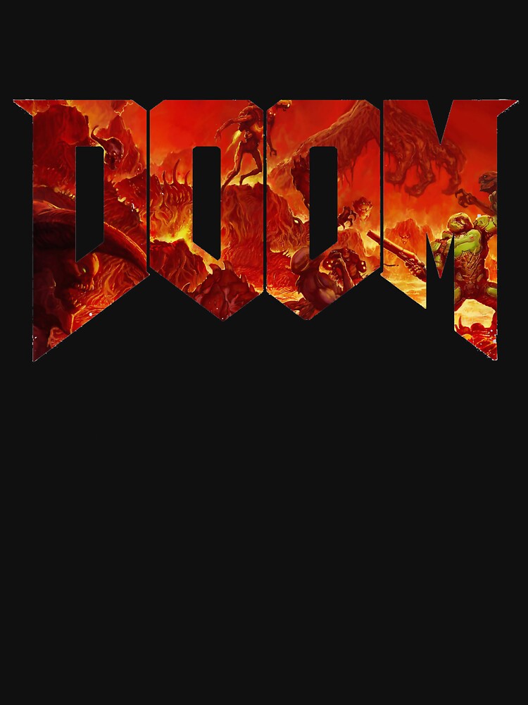 "Doom - video game logo" T-shirt for Sale by warfoo | Redbubble | doom ...
