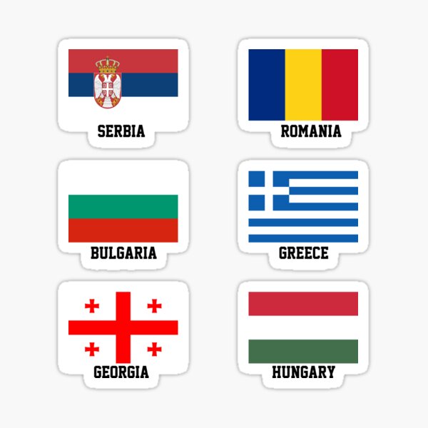 "Country Flags Sticker Pack 4 - " Sticker for Sale by FladsynnDesigns ...