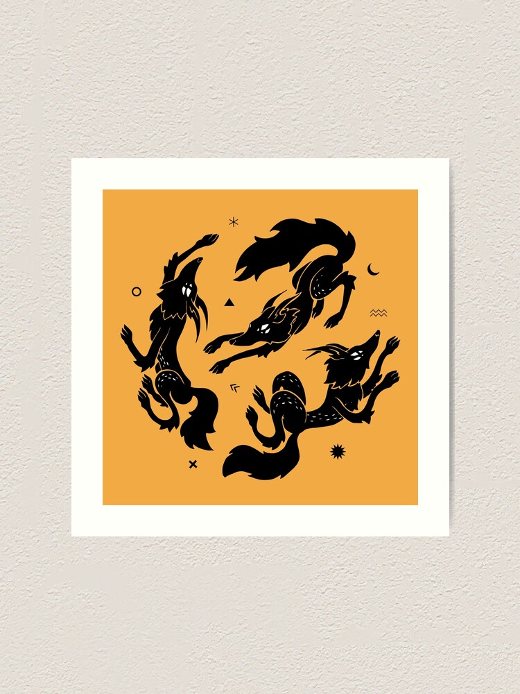"Dancing Wolves" Art Print by anyavolk | Redbubble