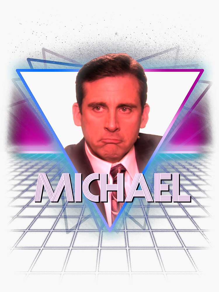 "Michael Scott Retro 80's Triangle The Office US" Sticker for Sale by ...