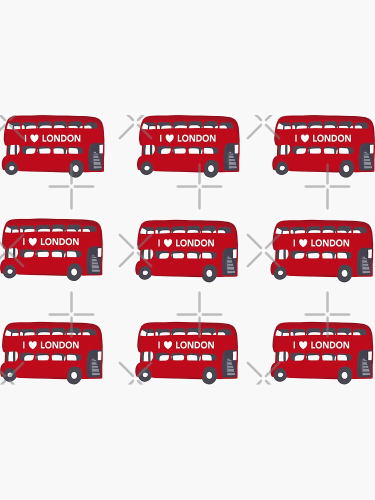 "London red bus pattern | London | London bus " Sticker for Sale by ...