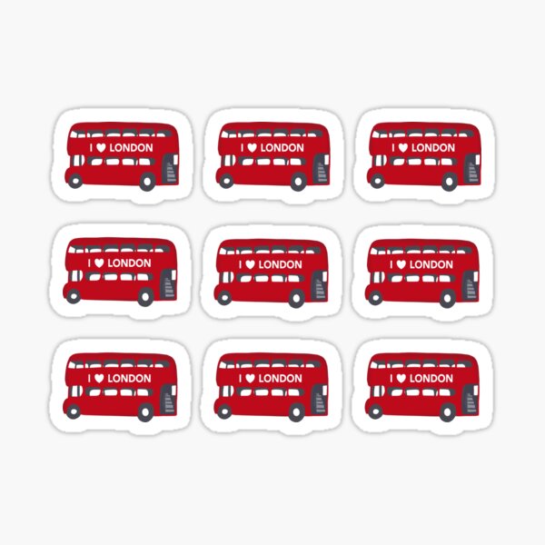"London red bus pattern | London | London bus " Sticker by ...