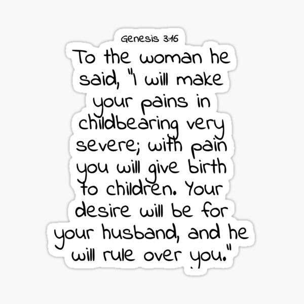 "Bible verse: Genesis 3:16" Sticker for Sale by john-3-16 | Redbubble