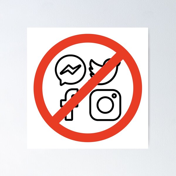 "NO SOCIAL MEDIA" Poster for Sale by André Cremers | Redbubble
