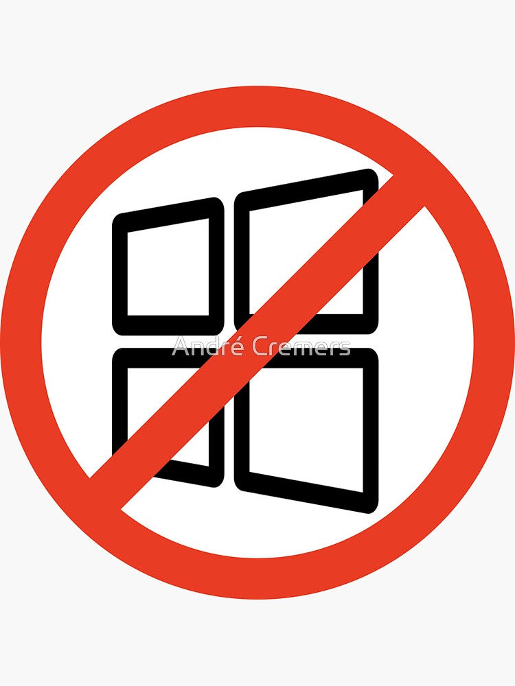 "NO WINDOWS" Sticker for Sale by AndreCremers | Redbubble