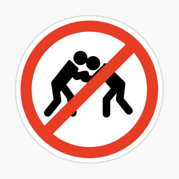 "NO WRESTLING" Sticker for Sale by AndreCremers | Redbubble