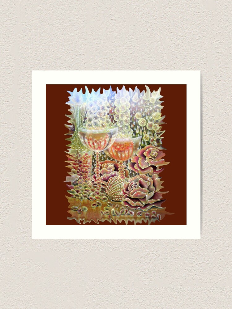 "Painting surrealism grapes art wine glass modern art ." Art Print for ...