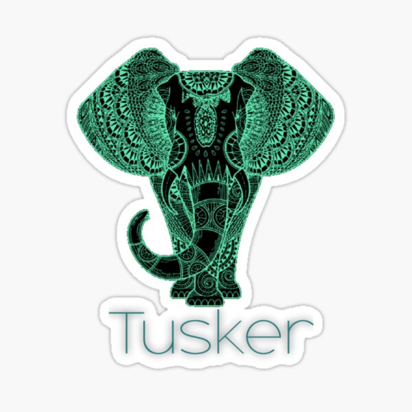 "Tusker" Sticker for Sale by SplenderArt | Redbubble