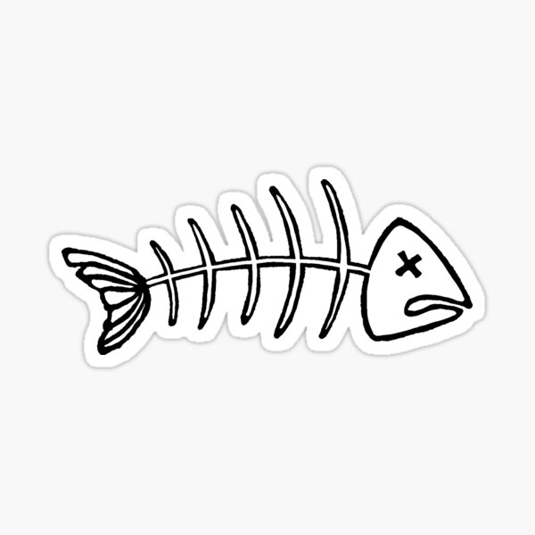 "Fish Skeleton Dead Fish Bones" Sticker for Sale by tldeutsch | Redbubble