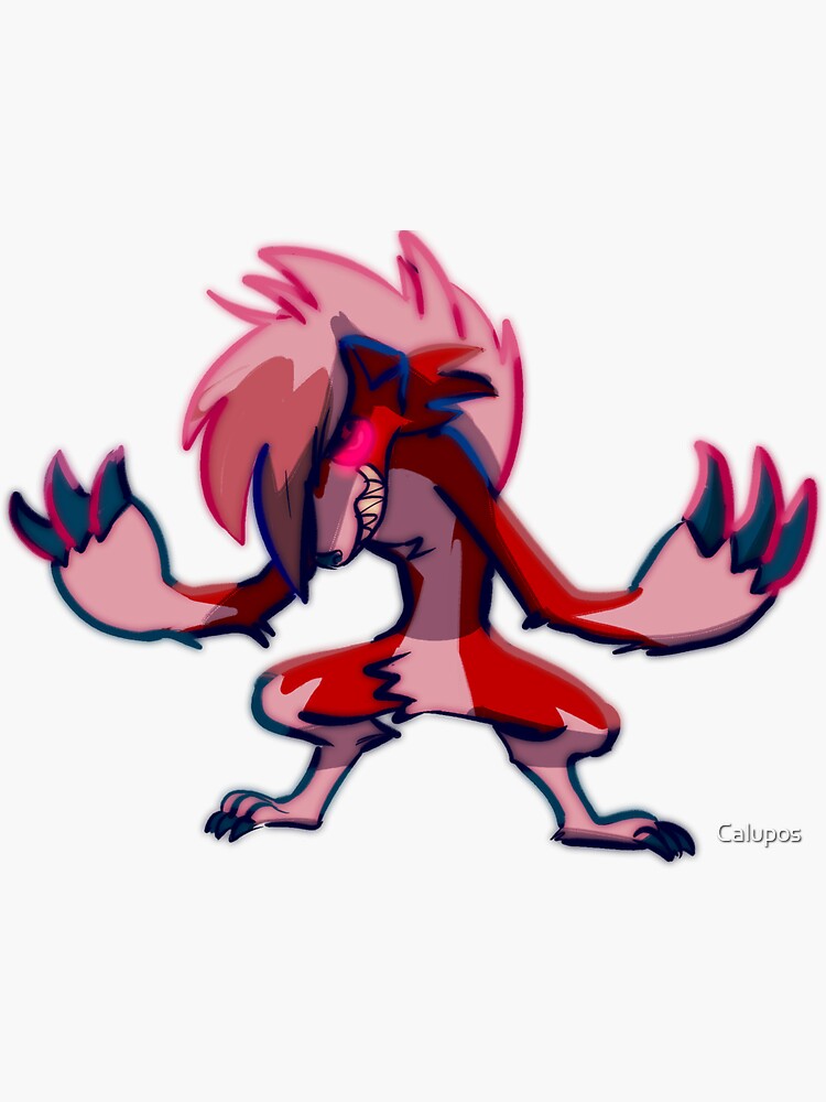 "midnight lycanroc" Sticker by Heckhound | Redbubble