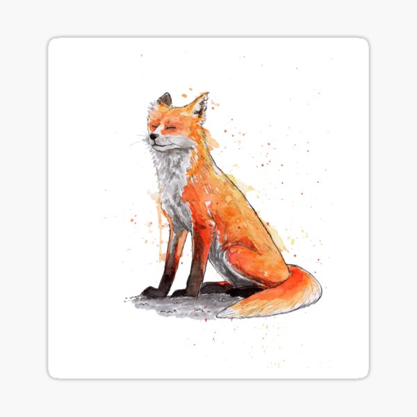 "Splatter Paint Fox Illustration" Sticker for Sale by sophieleigh-art ...