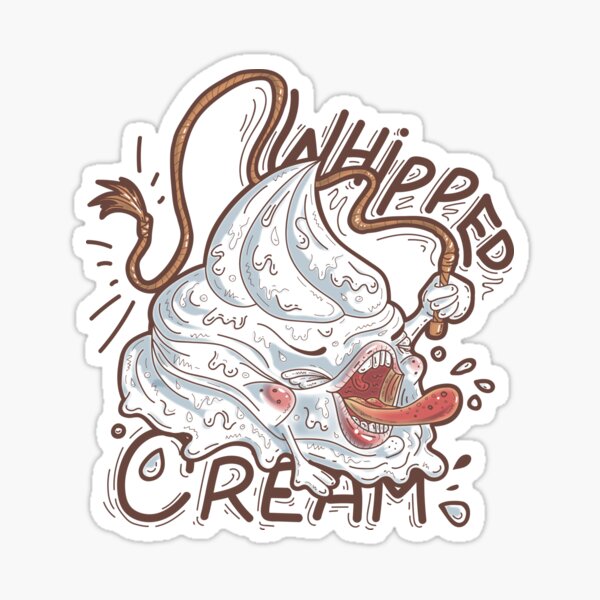 "Whipped Cream pun character " Sticker for Sale by SPIRIMAL | Redbubble