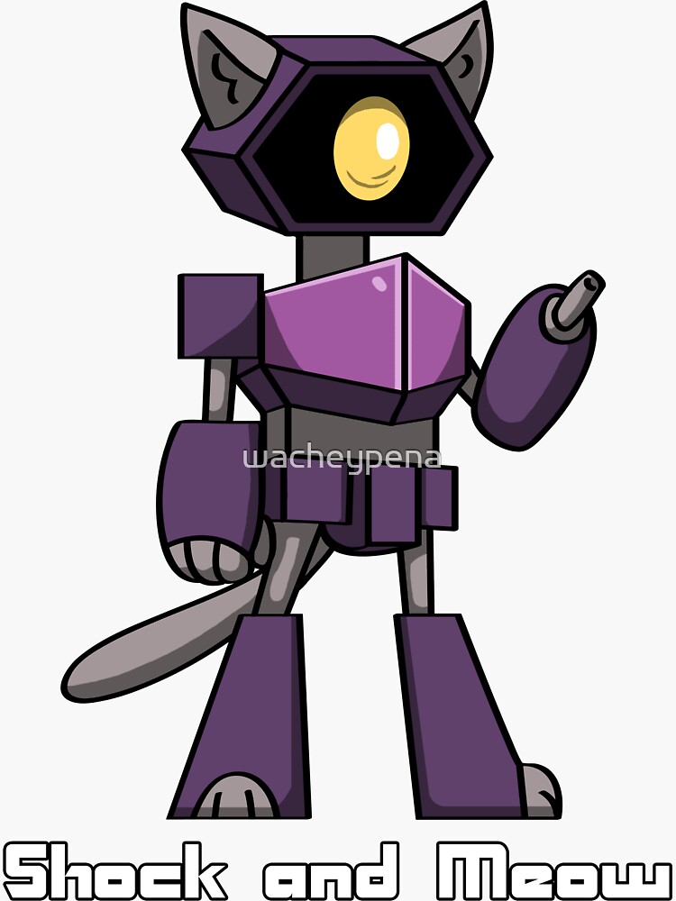 "Shock and Meow" Sticker for Sale by wacheypena | Redbubble