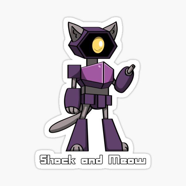 "Shock and Meow" Sticker for Sale by wacheypena | Redbubble