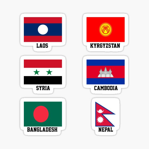 "Country Flags Sticker Pack 13 - " Sticker for Sale by FladsynnDesigns ...