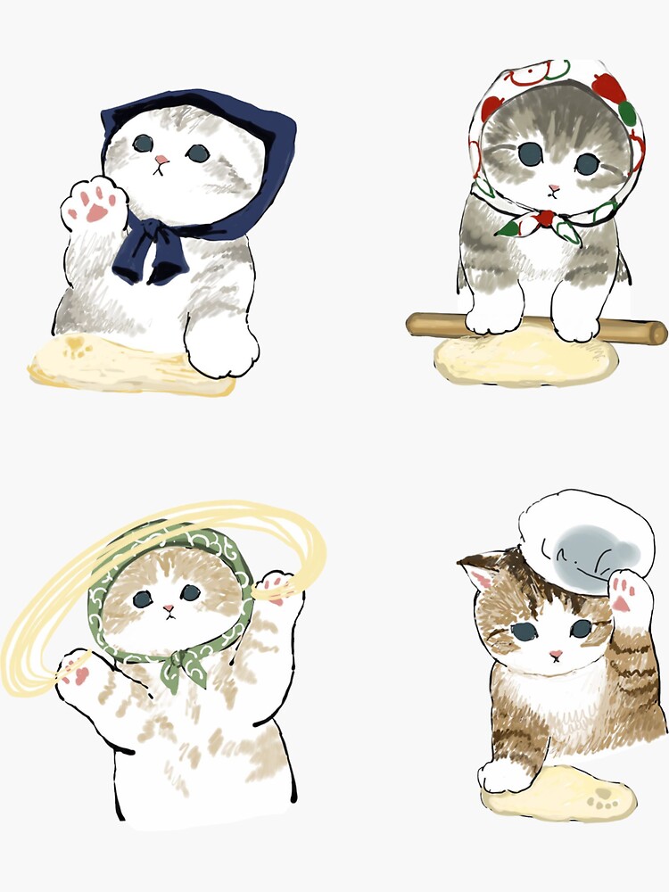 "Mofu sand kitty bakery sticker pack " Sticker for Sale by suwii ...
