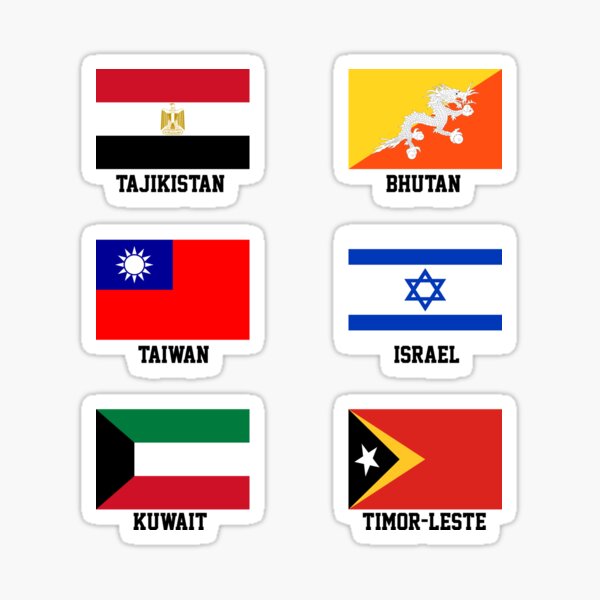 "Country Flags Sticker Pack 15 - " Sticker for Sale by FladsynnDesigns ...