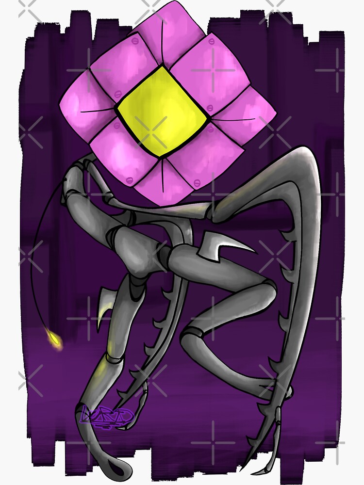 Bfb Robot Flower Sticker For Sale By Enylame Redbubble