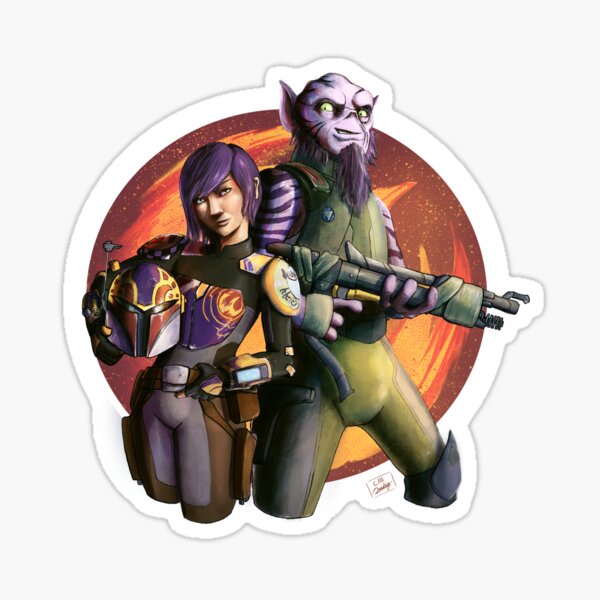 "Sabine and Zeb Ghost Crew" Sticker for Sale by Spectre-8 | Redbubble