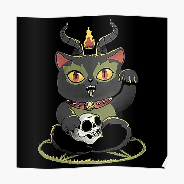"Lucky Cat Demon" Poster by DeimosArt | Redbubble