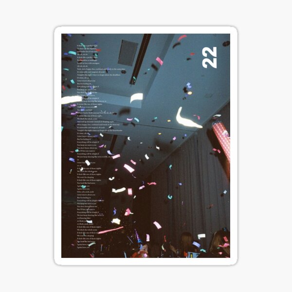 "22 Taylor Swift Poster" Sticker for Sale by MaddieGuyton | Redbubble